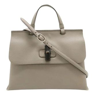 Gucci Pre-owned Vintage Bamboo Leather Shoulder Bag - - Pre-owned - Damen - Grau - ONE SIZE