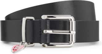 HUGO BOSS Lederg&uuml;rtel HUGO Palm Vcharm Sz25, Damen, Gr. 100, schwarz (schwarz 001), Leder, unifarben, G&uuml;rtel Lederg&uuml;rtel