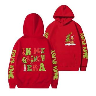 Generic Le Grinch Sweat A Capuche Femme Costume 2025 Adulte Pyjama Deguisement Vetement Hiver Oversize Noël Moche Christmas Polaire Pilou Noel Plaid The Pull 