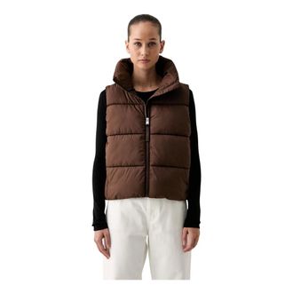DKNY Dkny - Gilet Court Matelass&eacute; - Femme - Vestes - Brun - Taille: 36 FR