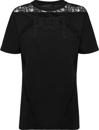 Philipp Plein Femme, Tops, Noir, Taille: 36 FR T-Shirt Col Rond