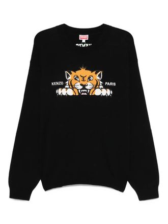 Kenzo pull à tigre brodé - Noir