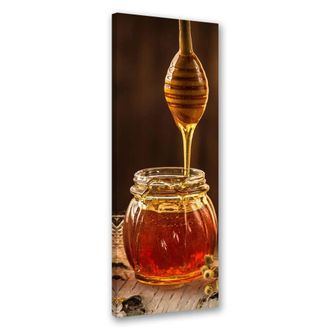 Feeby Leinwandbild f&uuml;r K&uuml;che Bild Kunstdruck Honig Braun 25x70 cm