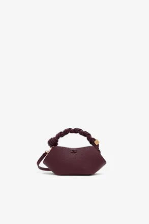 Ganni Mini Bou Bag in Bordeaux Rouge - Pour Femme