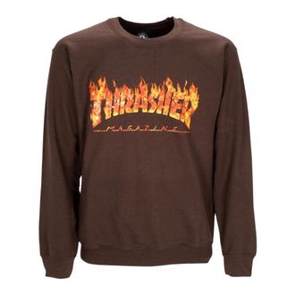 Thrasher Dunkle Schokolade Crewneck Sweatshirt - - Sweatshirts & Hoodies - Herren - Braun - M