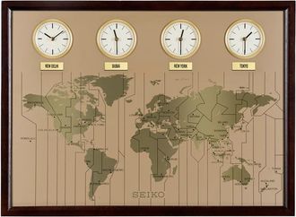 Seiko Wanduhr braun Holz (Gummi) QXA722B