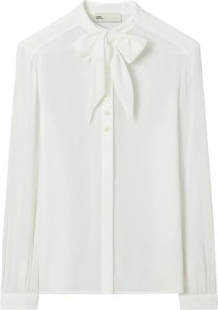 Tory Burch Femme, Blouses et Chemises, Blanc, Taille: 38 FR Georgette Bow Blouse