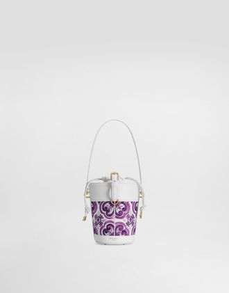 Dolce & Gabbana Capri Canvas Majolica-printed Bucket Bag - Frau Handtaschen Multicolor Onesize