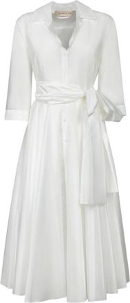 Blanca Vita Femme, Robes, Blanc, Taille: 42 FR &Eacute;l&eacute;gante Robe Midi Blanche