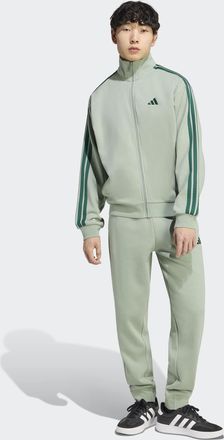 adidas Trainingsanzug ADIDAS SPORTSWEAR 3-STREIFEN FLEECE, Herren, Gr. XXL, gr&uuml;n (silber gr&uuml;n, collegiate gr&uuml;n), Obermaterial: 70% Baumwolle, 30% Polyester, 