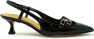 Mara Bini Sandalen - U307s Black Leather Naomi Slingback Sandals - Gr. 37,5 (EU) - in Schwarz - f&uuml;r Damen