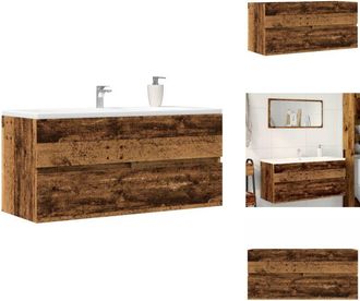 vidaXL Waschbeckenschrank Altholz-Optik 100x38,5x45 cm Holzwerkstoff - Badezimmerschrank - Badezimmerschränke - Badmöbel - Badschrank