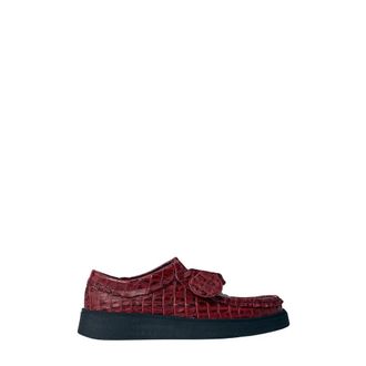 Clarks Krokogepr&auml;gte Schn&uuml;rschuhe - - Shoes - Damen - Rot - 36 1/2 EU