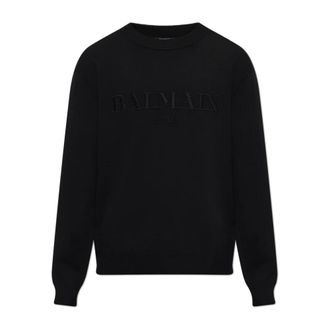 Balmain Homme, Pulls, Noir, Taille: XL Pull avec logo brod&eacute;