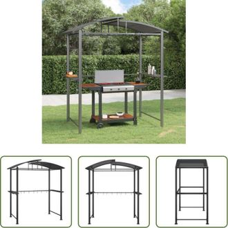 vidaXL vidaXL Barbecue en plein air - Gazebo BBQ et &eacute;tag&egrave;res lat&eacute;rales anthracite 210x114x230cm acier