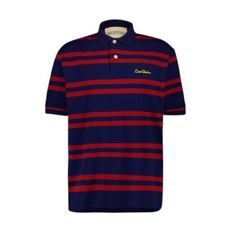 Valentino Garavani Baumwoll-Piqu&eacute;-Polohemd mit Chez Valentino-Stickerei - - Tops - Herren - Mehrfarbig - S