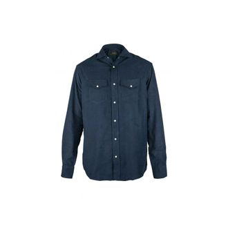 Moorer Homme, Chemises, Bleu, Taille: XL Velvet Shirt
