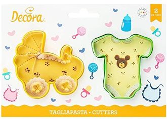 Decora 0255205 AUSSTECHER AUS KUNSTSTOFF BABYGRO UND KINDERWAGEN 2-TLG