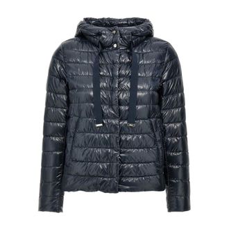 Herno Femme, Vestes, Bleu, Taille: 38 FR Veste &agrave; Capuche Ultral&eacute;g&egrave;re Bleue avec Poches