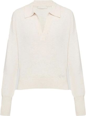 Guess Femme, Pulls, Blanc, Taille: 36 FR V-neck Tricots