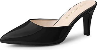 Allegra K Femmes Mules Talons Aiguilles Bout Pointu Noir 38