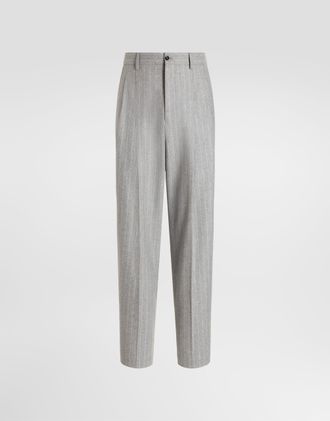 Dolce & Gabbana Hose Aus Flanell In Nadelstreifen-optik - Mann Hosen Und Shorts n/d 56