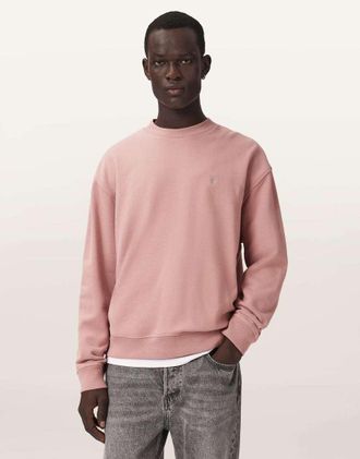 AllSaints Asher - Sweatshirt in Rosa mit Rundhalsausschnitt