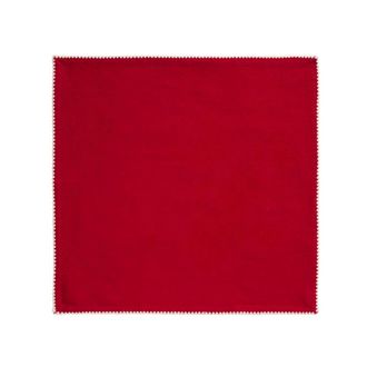 Ib Laursen Stoffserviette Dagmar rot m/wei&szlig;er Randstickerei B: 40 L: 40