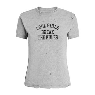 Dolce & Gabbana Cool Girls Break The Rules Distressed T-Shirt - - Tops - Damen - Grau - L