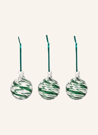 Broste Copenhagen Broste Copenhagen 3er-Set Dekoanh&auml;nger Swirl gruen