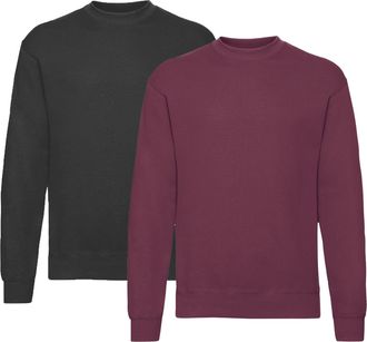 Fruit Of The Loom Herren 62-202-0 Set-IN Sweatshirts 1er/2er - 1Schwarz/1Burgund + 1 HLKauf-Notizblock - Gr&ouml;&szlig;e: 3XL
