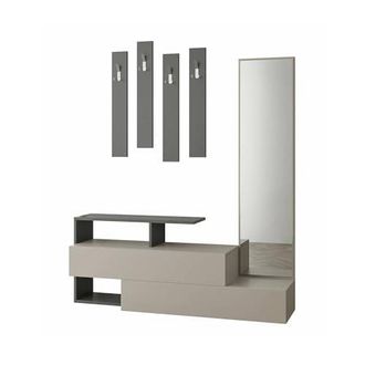 Dmora Eingangsm&ouml;bel Himalia 137x35x54.5h cm Grau 14 Paare