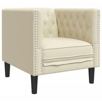 vidaXL Chesterfield-Sessel Creme Kunstleder Vidaxl