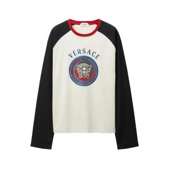 Versace Raglan Rundhals-T-Shirt - - Tops - Herren - Mehrfarbig - XL