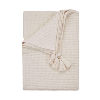 Butlers Honey Comb Decke mit Tasseln L 200 x B 140cm