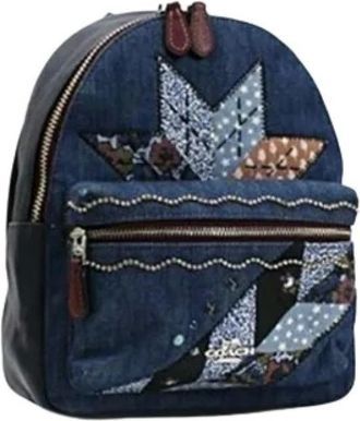 Coach unisex, Pre-owned, Bleu, Taille: ONE Size Sac &agrave; dos en cuir Pre-owned