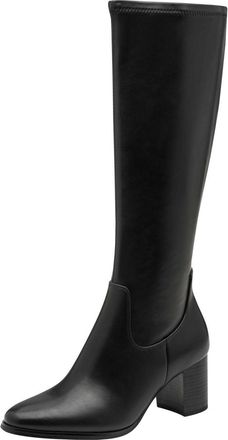 Marco Tozzi Damen Hohe Stiefel mit Absatz Vegan aus Kunstleder, Schwarz (Black), 40 EU