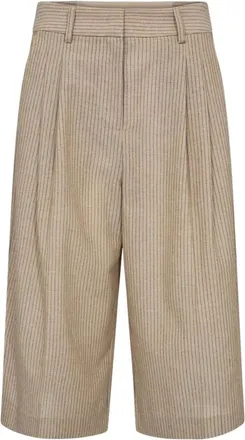 Co'Couture Femme, Pantalons, Beige, Taille: 36 FR NadineCC Pleat Bermuda