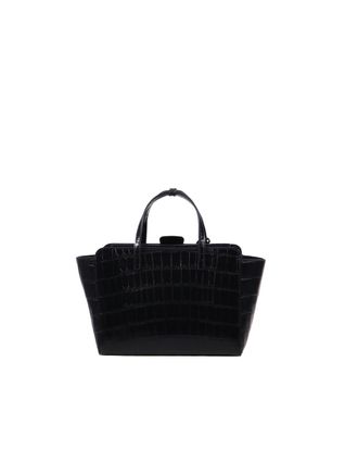 Hidesins Womens Black Leather Handbag Calf Handbags Hand Bags