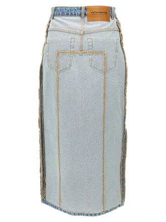 VETEMENTS Womens Blue Cotton Mini Skirt