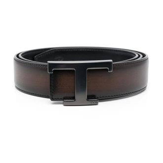 Tod's Homme, Accessoires, Brun, Taille: 110 CM Ceinture Intemporelle R&eacute;versible en Cuir