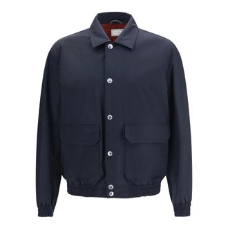 Brunello Cucinelli Veste en tissu membrane - Homme - Vestes - Bleu - Taille: L