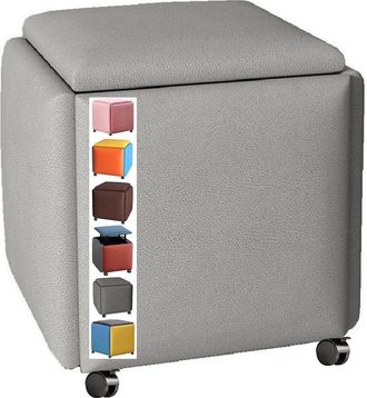 Generic Stapelbarer Sofasessel Hocker W&uuml;rfel 5 in 1, Kombination Sitzw&uuml;rfel Fu&szlig;hocker Fu&szlig;bank Polsterhocker Sitztruhe Schuhbank Sitzhocker mit Rollen Fu&szlig;st&uuml;tz