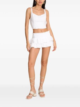 Amir Slama x Jade Picon blouse brod&eacute;e &agrave; dos ouvert - Blanc