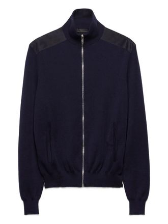 Prada cardigan zipp&eacute; en cachemire - Bleu