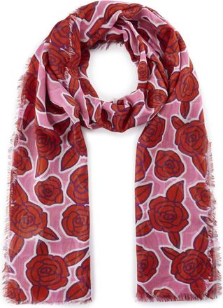 Codello Schal mit Blumenmuster Farbe rot