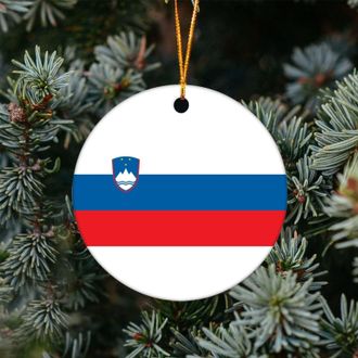 Generic Keramik Ornamente Slowenische Flagge Keramik Weihnachts Ornamente Weihnachten Ornament Mit Seil