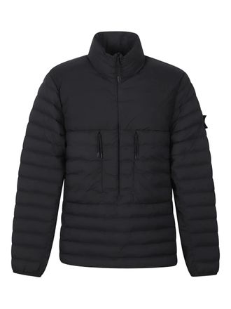 Stone Island Gesteppte Jacke mit Logo-Patch - Schwarz