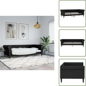 vidaXL Tagesbett Schwarz 80x200 cm Kunstleder - Schlafsofa - Sofa Bett - G&auml;stebett - Tagesbett - Wohnzimmer M&ouml;bel