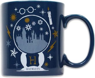 Half Moon Bay Harry Potter Hogwarts Tasse, Keramik, 400 ml, Marineblau, Weihnachtskollektion